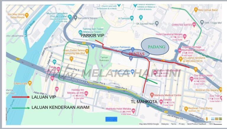 14 JALAN, PERSIMPANGAN DITUTUP SEMPENA SAMBUTAN MERDEKA MELAKA